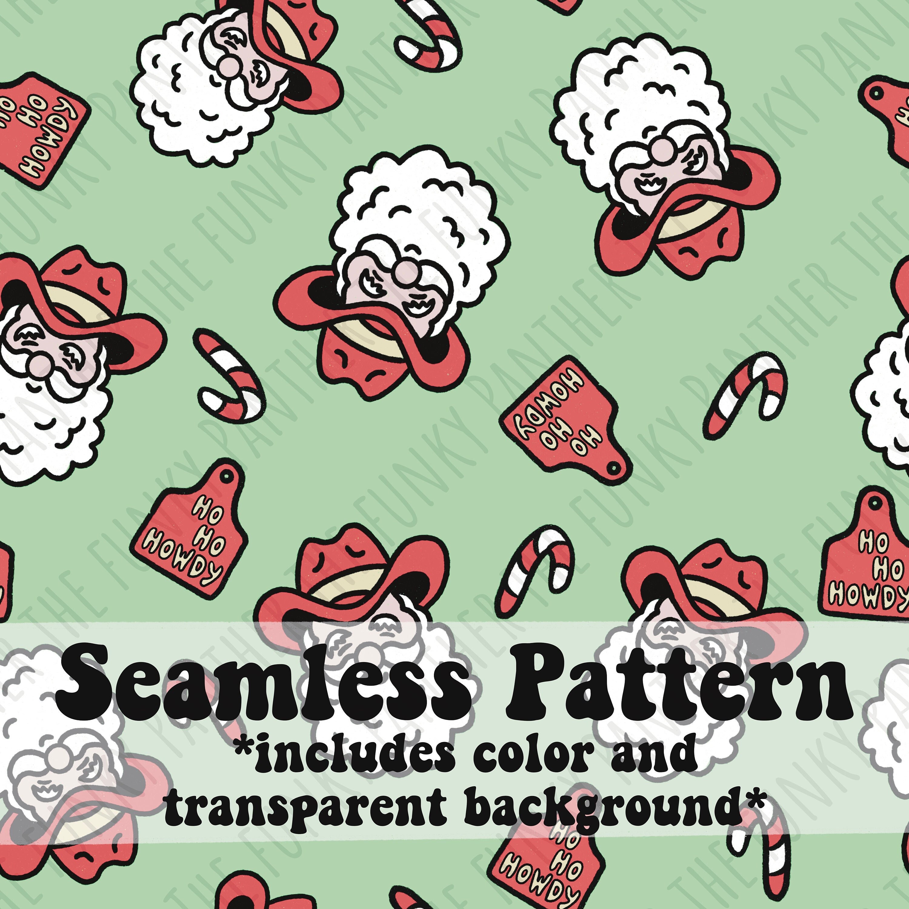 Cowboy Santa Seamless Pattern Western Christmas Seamless - Etsy