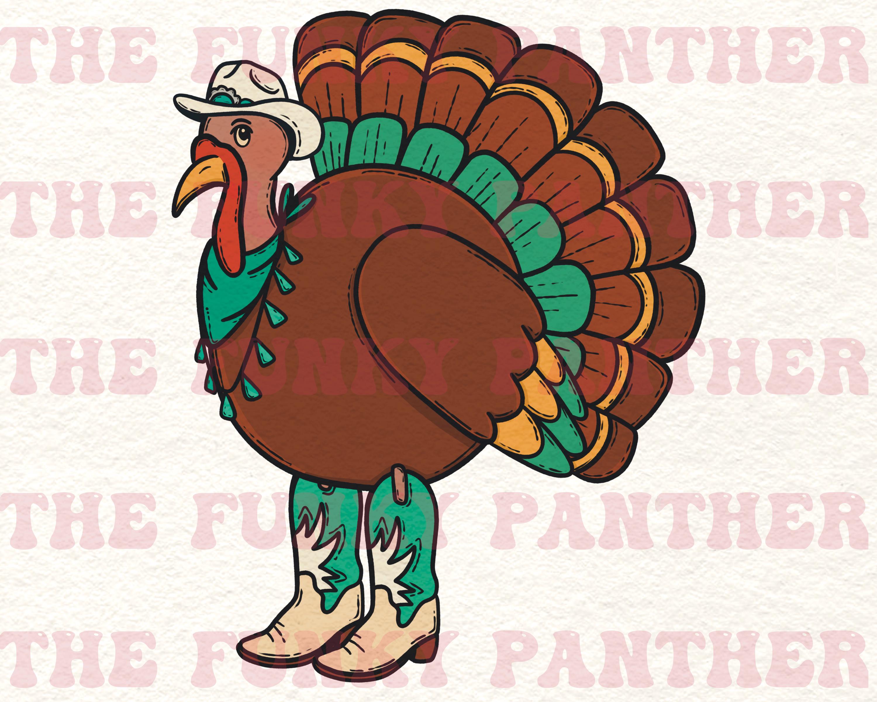 Western Turkey Png, Turquoise Turkey Png, Western Thanksgiving Png ...