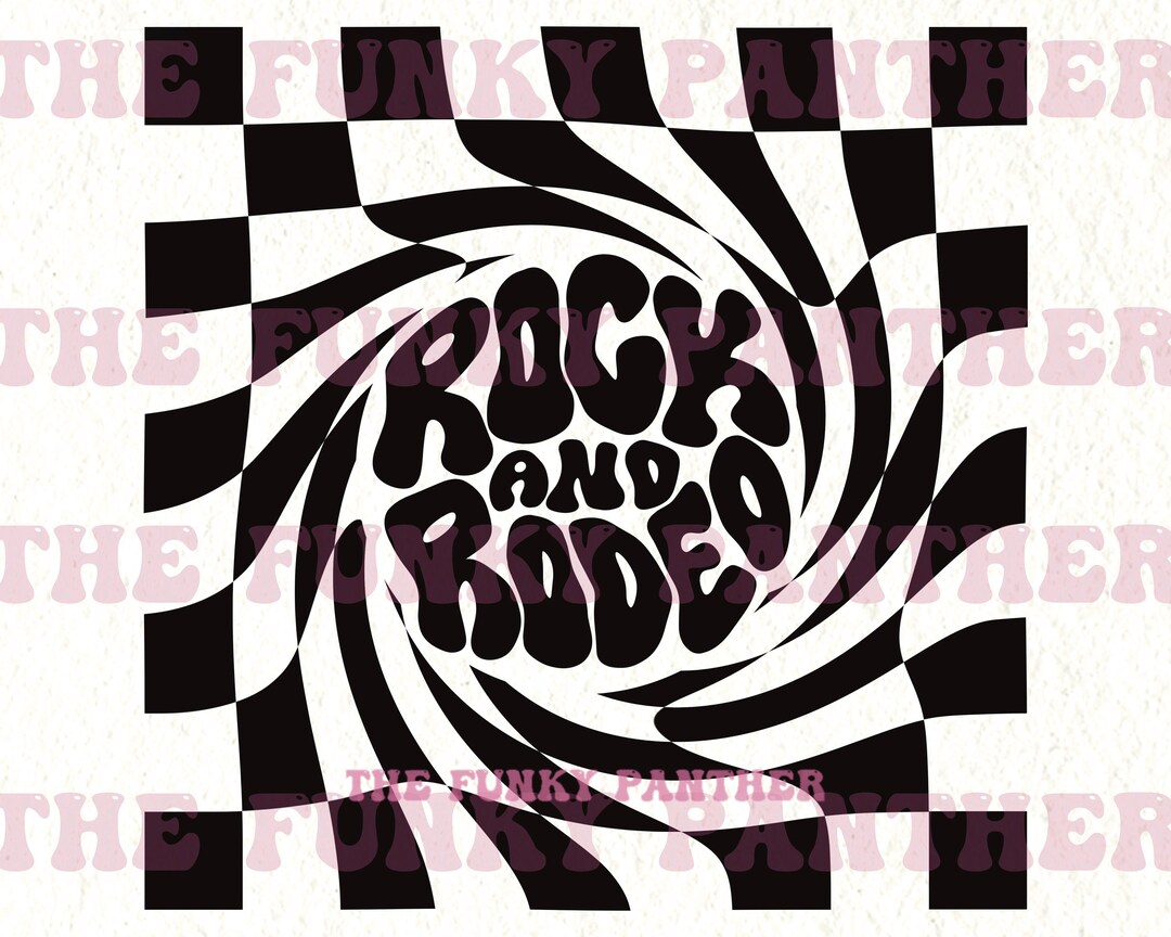 Black Checkered Rock and Rodeo Western Png, Rodeo Png, Western Png ...