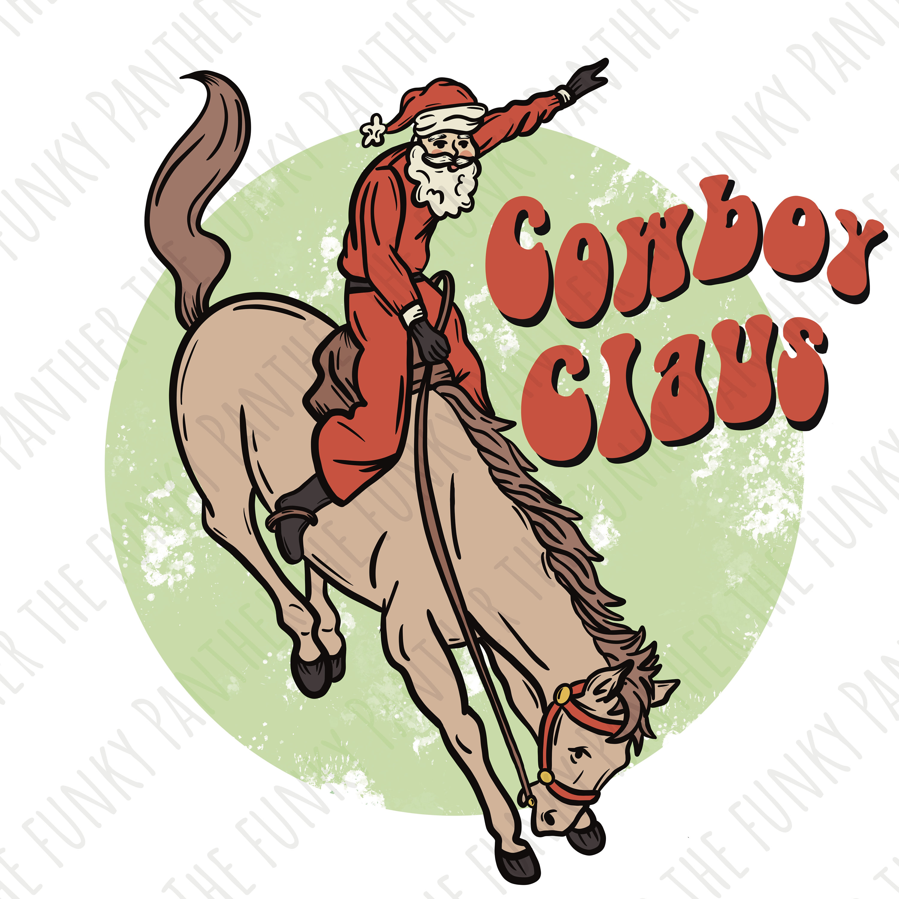 Cowboy Santa PNG, Cowboy Claus, Rodeo Santa, Buckin Around, Western ...