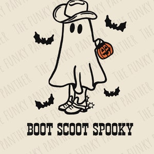Boot Scoot Spooky PNG, Western Cowboy Ghost Png,western Halloween Png ...