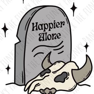 Happier Alone PNG, Headstone Png, Western Png, Western Skull, Cow Skull ...