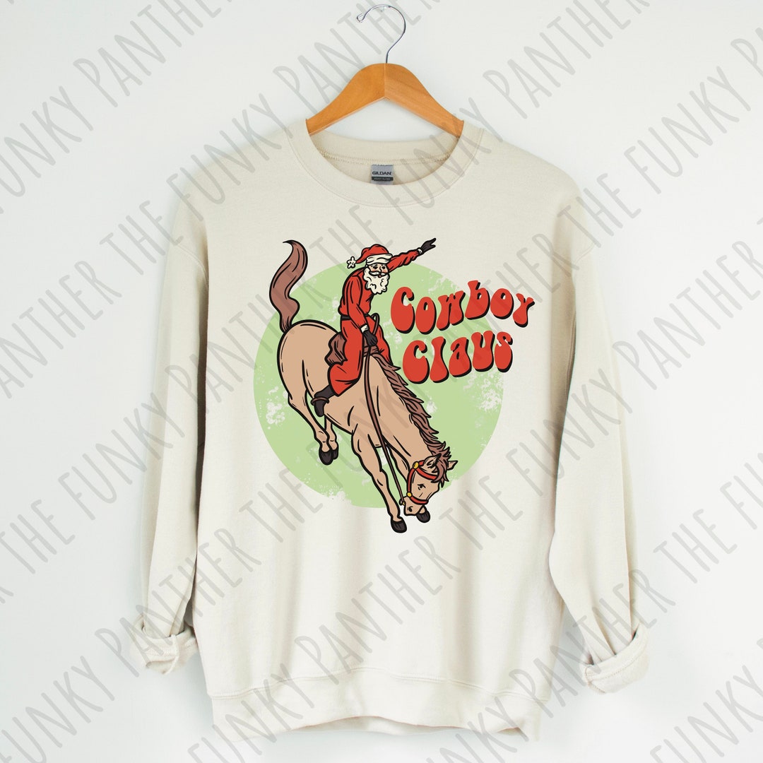 Cowboy Santa PNG, Cowboy Claus, Rodeo Santa, Buckin Around, Western ...