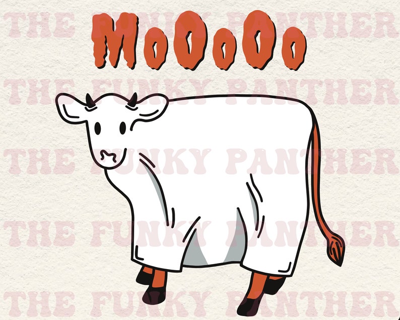 Ghost Cow PNG, Halloween Cow Png, Boo Haw, Western Halloween Png ...