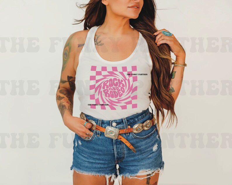 Rock and Rodeo Pink Western Png, Rodeo Png, Western Png, Wavy Checkers ...