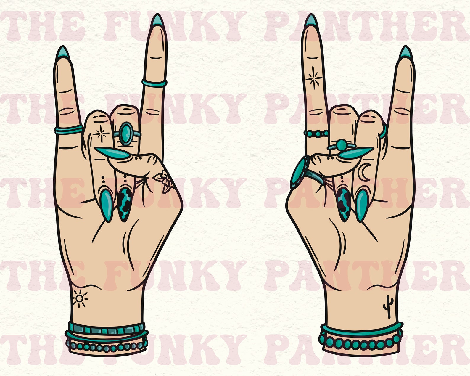 Rocker Turquoise Hands Png, Rock Hands Png, Western Turquoise, Tattoo ...