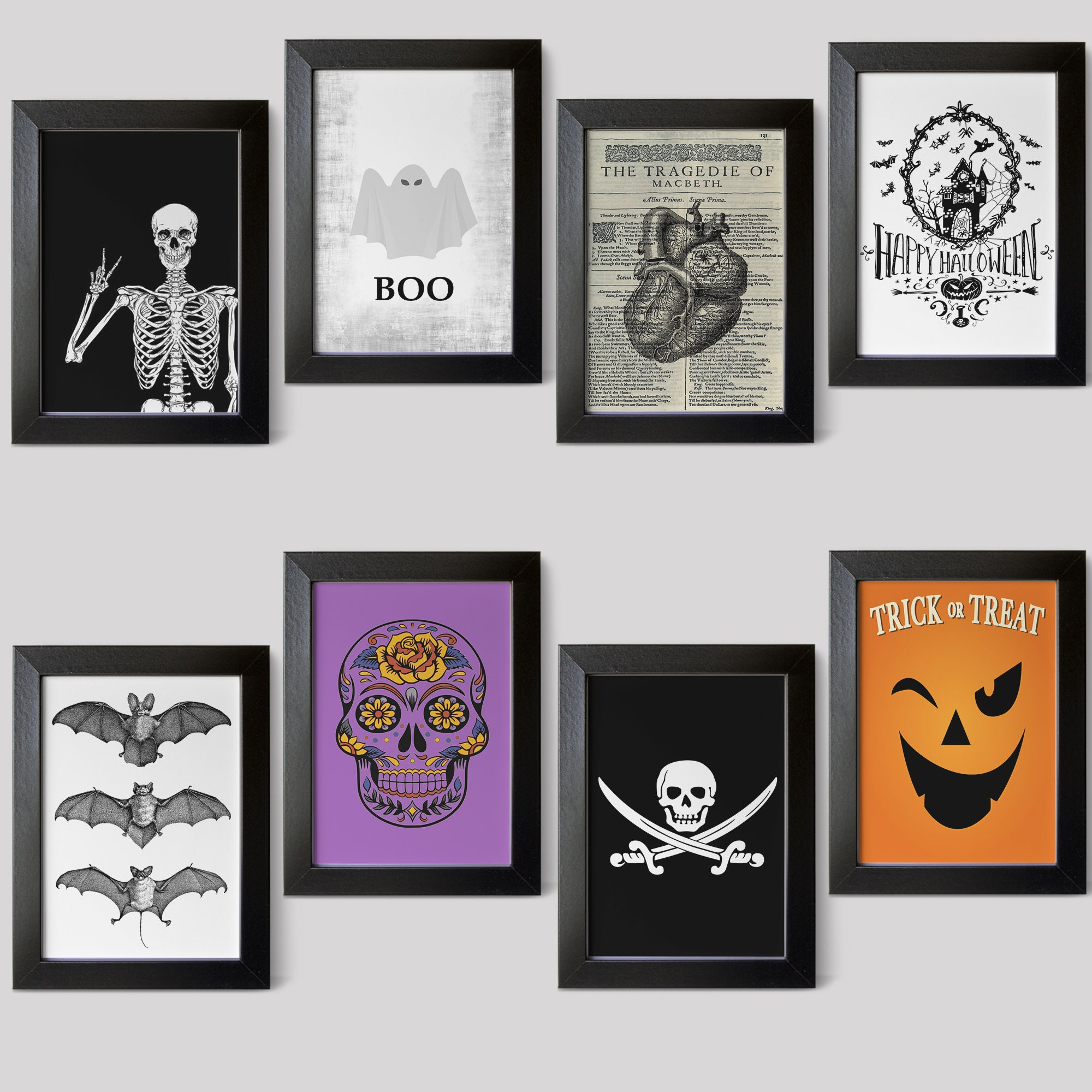 Halloween Art Mega Bundle Set Set of 24 PRINTABLES - Etsy