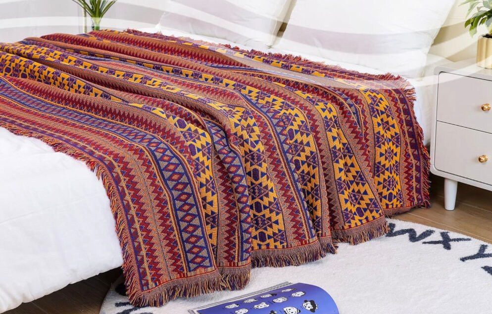 Bohemian Style Throw Large Blankets Sofa Soft Cotton Armchair Soft ...