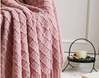 Knitted Green Throw Woven Beautiful Throw Decorative Gifts for Her ...