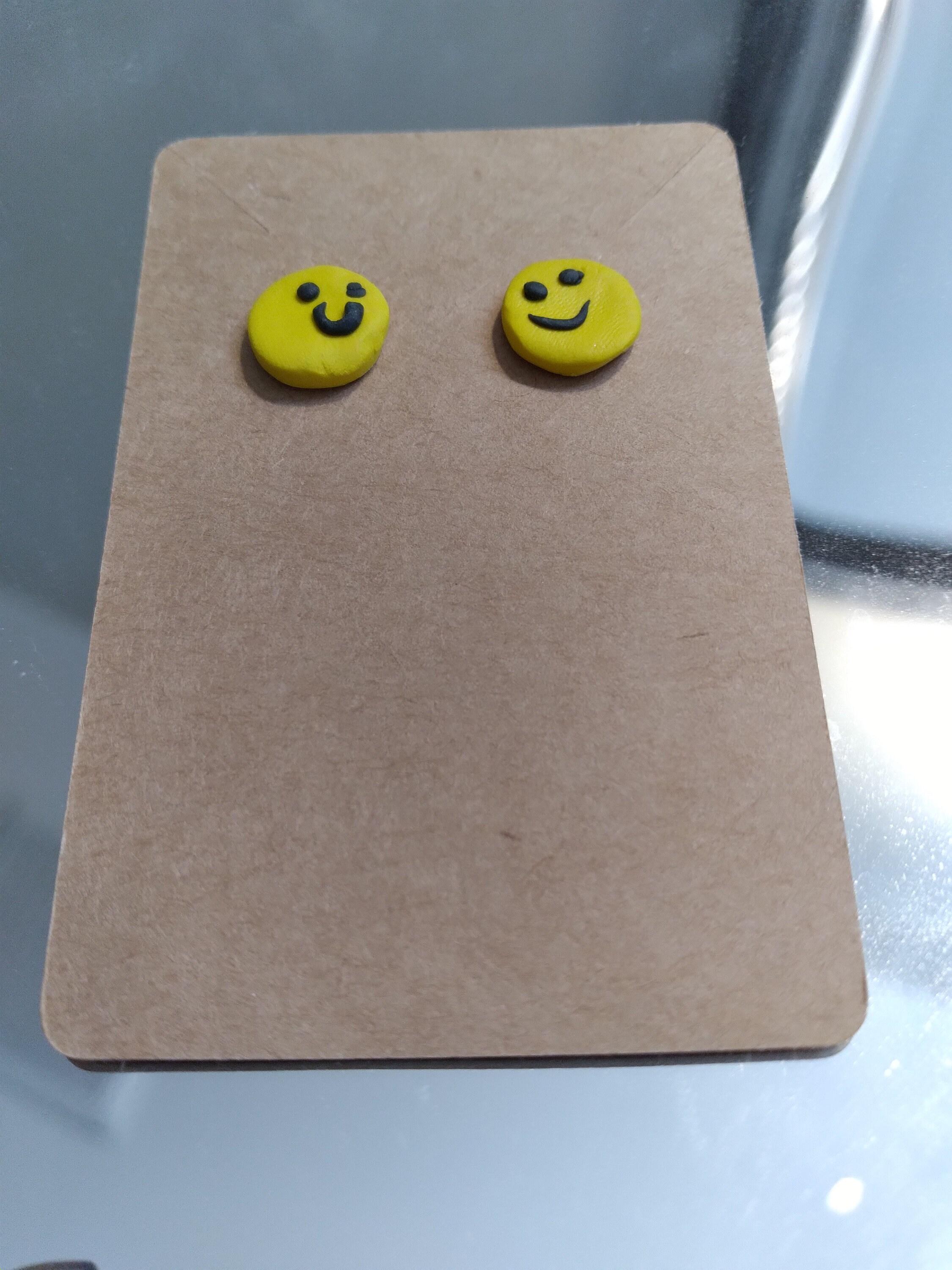 Handmade, Cute, Clay Smiley Face Stud Earrings. - Etsy