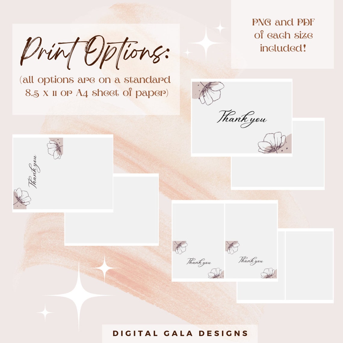 Printable Thank You Card/ PNG/ PDF/ Digital Download - Etsy