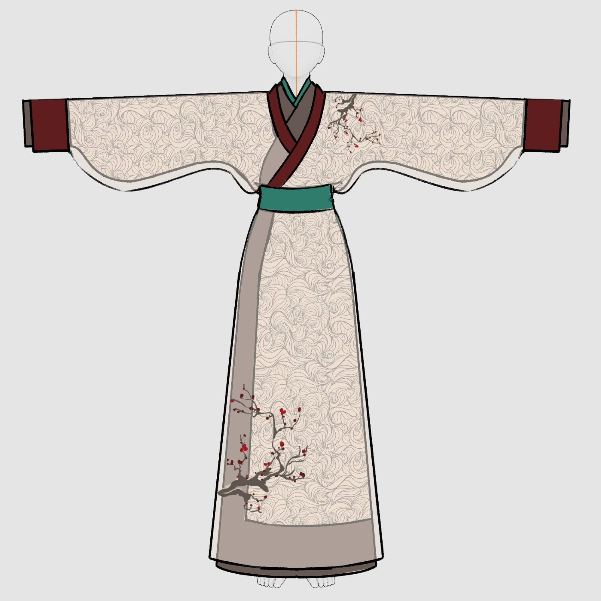梅花億/MEIHUAYI/WINTERPLUM - Hanfu, Han Dynasty, 4-piece Set, Original ...