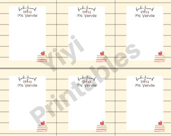 Editable Note Cards Teacher Printable PDF File INSTANT DOWNLOAD A2 Size ...