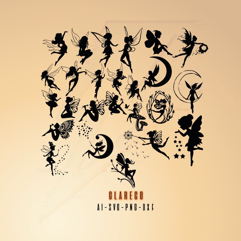 Fairy Silhouette SVG File / Fairy Clipart / Fairy Vector/ PNG - Etsy
