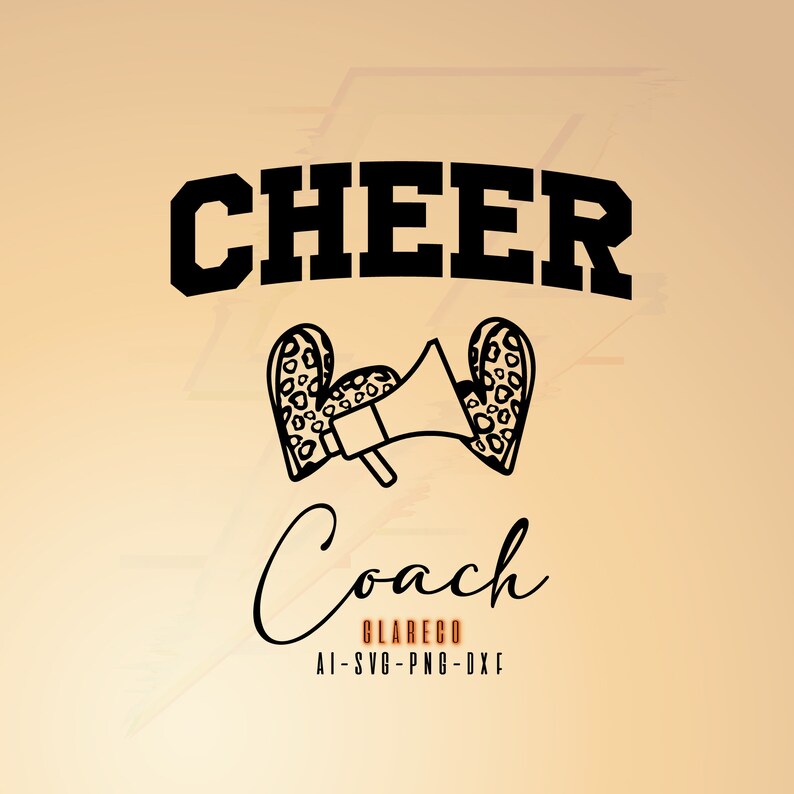 Cheer Coach SVG Cheer Heart Leopard SVG Cheerleader Props - Etsy