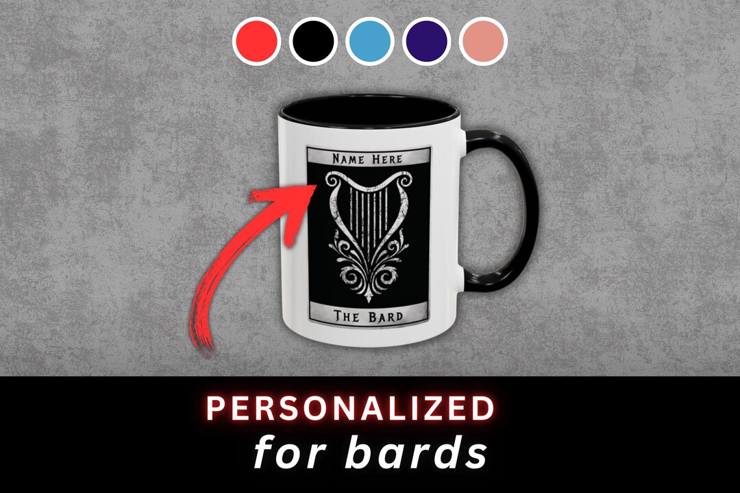 Personalized Bard Tarot Mug 11 Oz, Custom Music Lover Gift, RPG ...