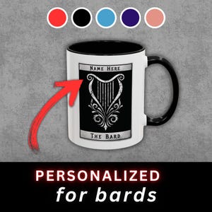 Personalized Bard Tarot Mug 11 Oz, Custom Music Lover Gift, RPG ...