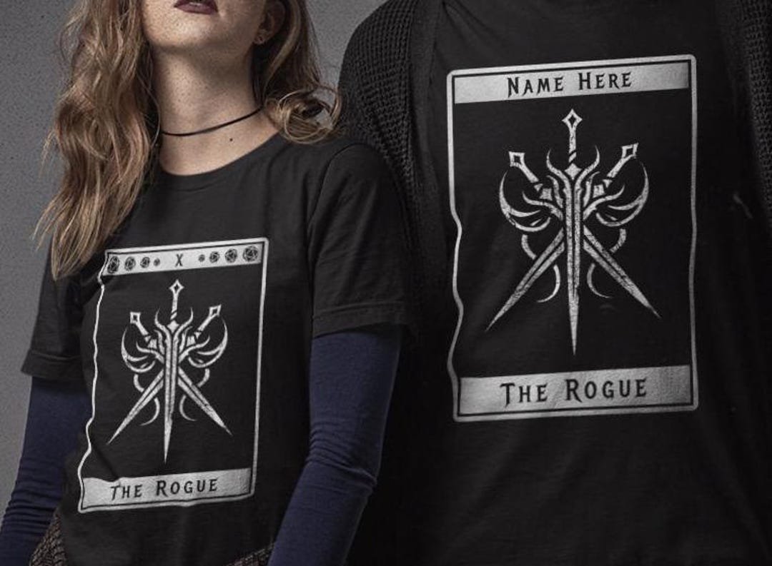 Rogue Shirt, Grunge Tarot-inspired Roleplaying Class Symbol Tee ...