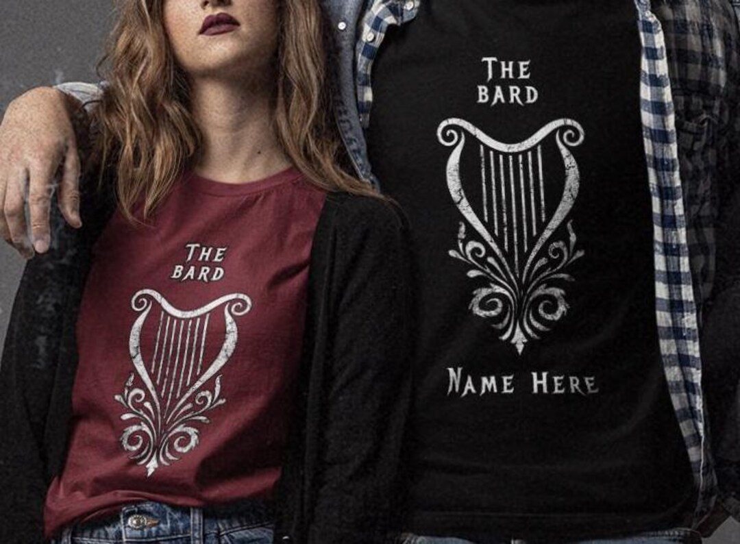 Bard Shirt, Grunge Tarot-inspired Roleplaying Class Symbol Tee ...