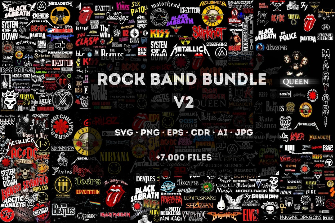 Rock Band Bundle v2 Svg Eps Ai Cdr Png Jpg Pdf Musique - Etsy France