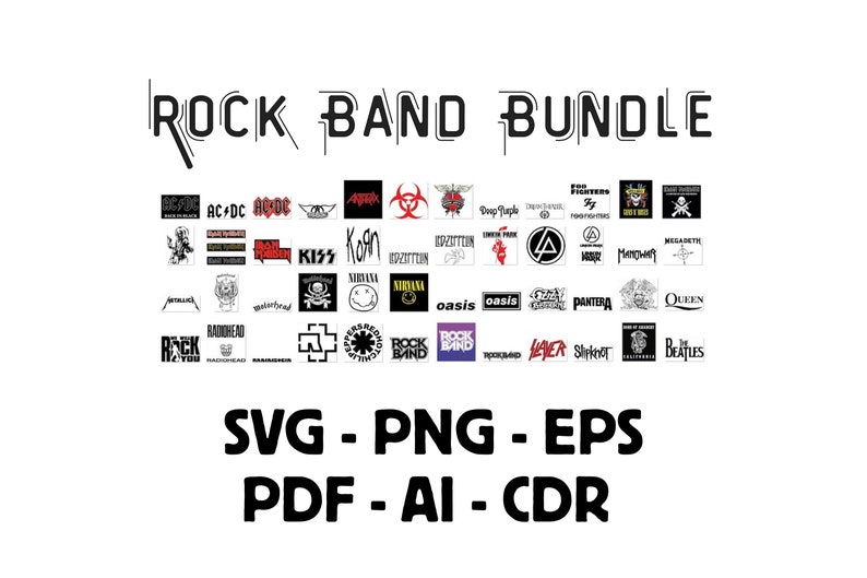 Rock Band Bundle Svg Eps Ai Cdr Png Pdf Rock Music Svg - Etsy UK
