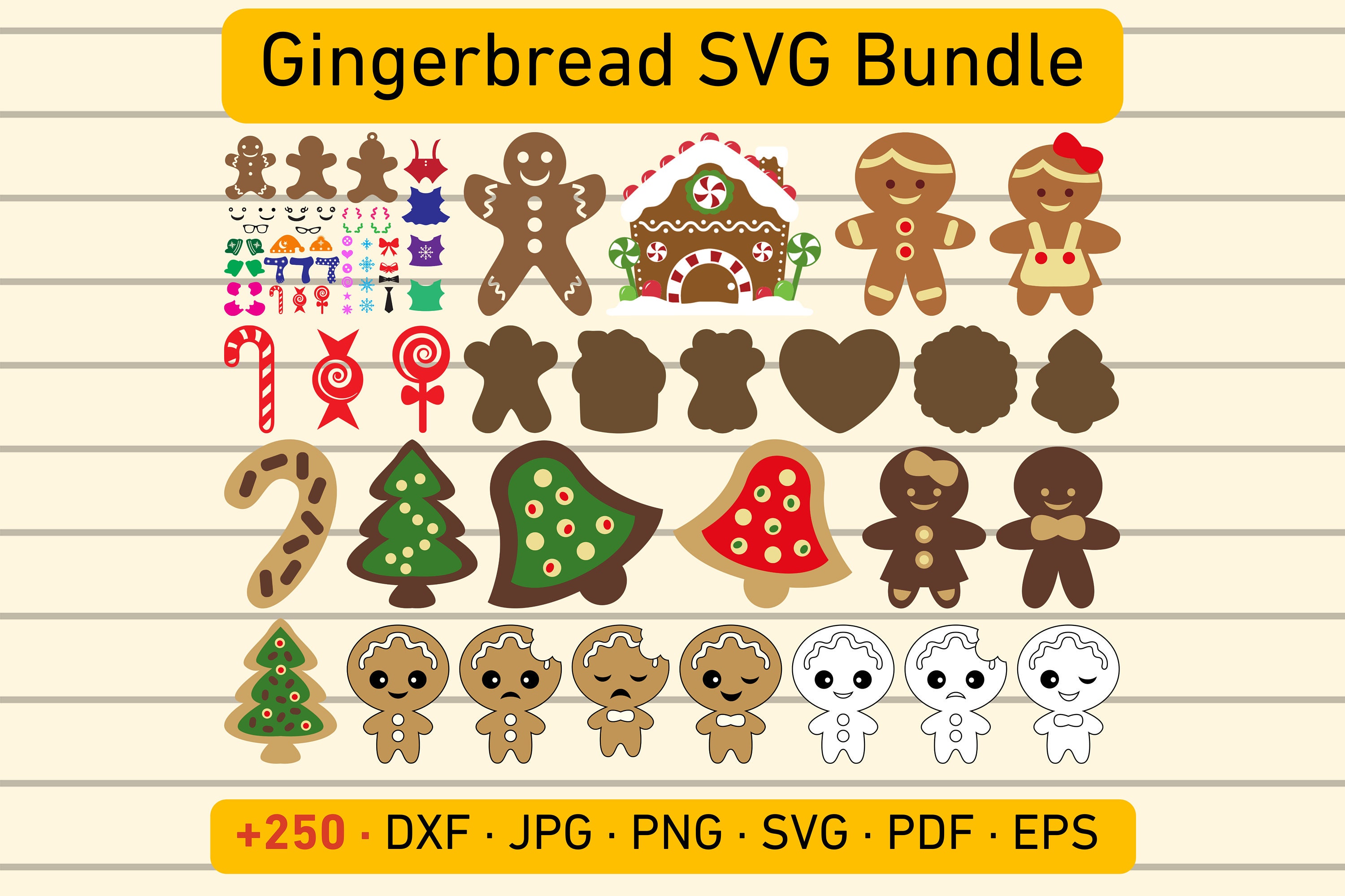Gingerbread SVG Bundle SVG Dxf Jpg Png Pdf Eps - Etsy