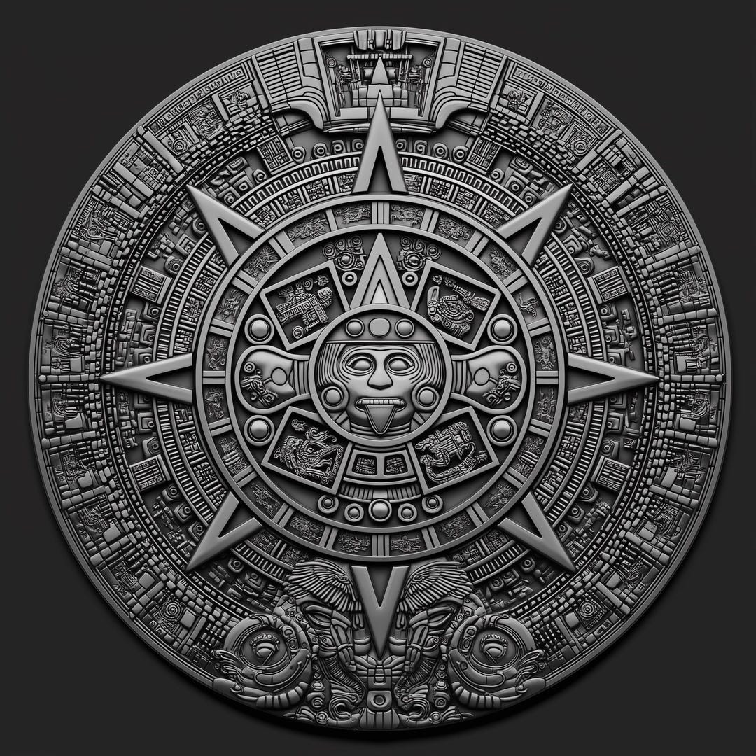 Mayan Calendar Bundle 3D Embossing Design: Fiber Laser Engraving Files ...