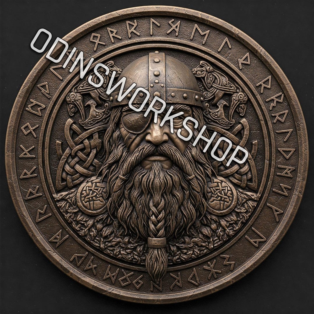 Viking Odin 3D Embossing PNG: Fiber Laser Engraving Design - Etsy