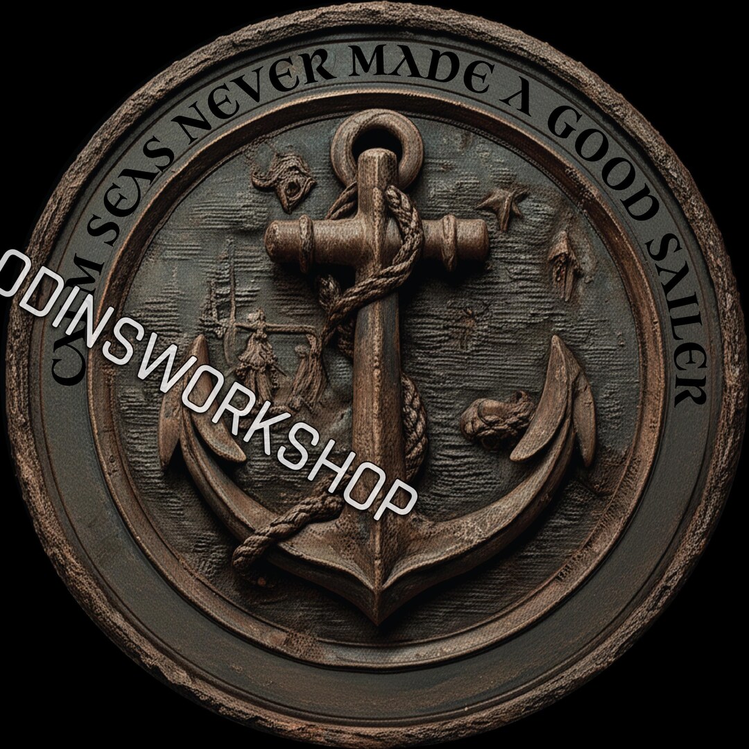 U-CALM SEAS Coin 4k Png, 3d Embossing Files, Fiber Laser Engraving ...