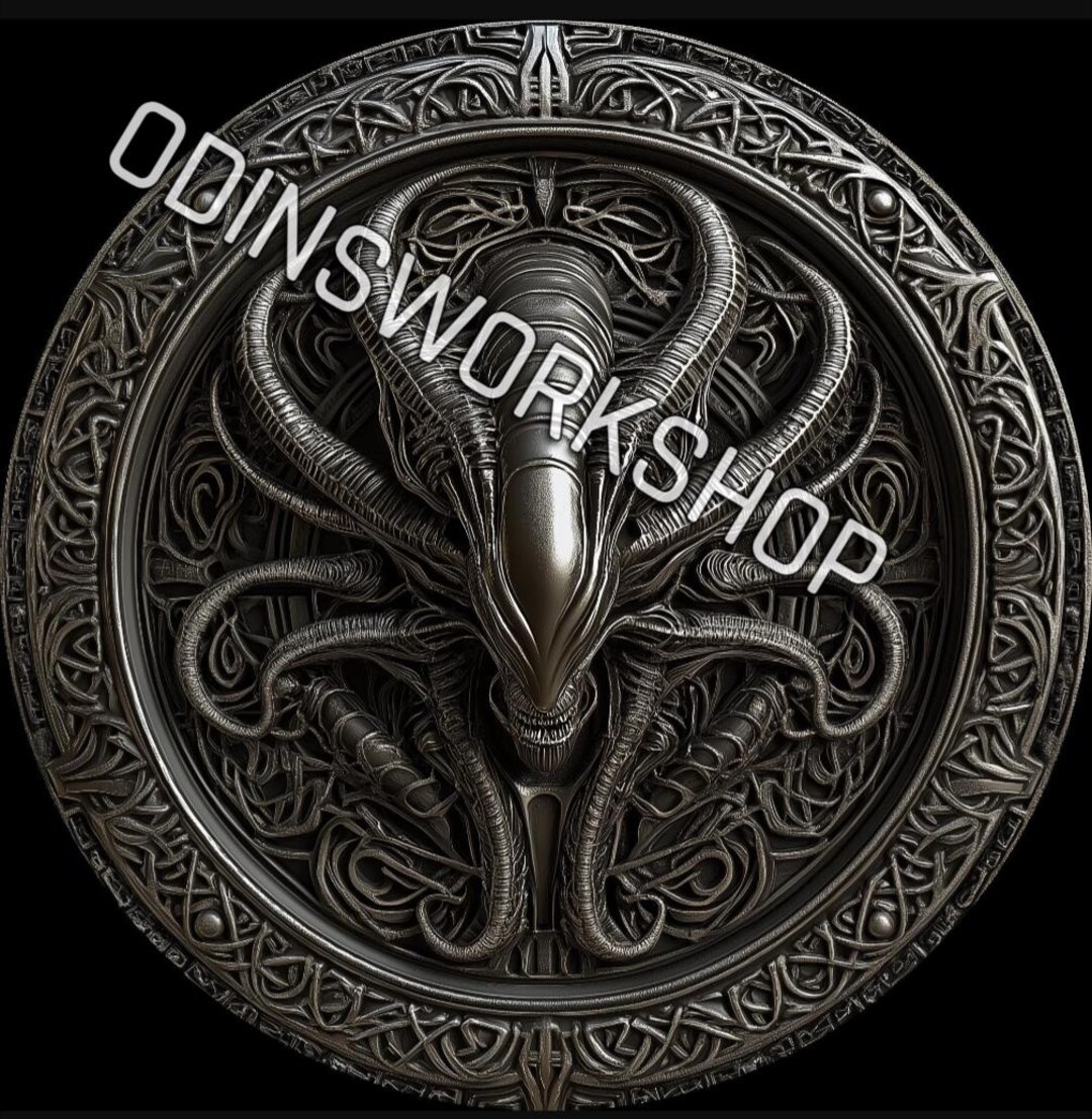 Alien Xenomorph Embossing Design: Fiber Laser Engraving Files (PNG) - Etsy