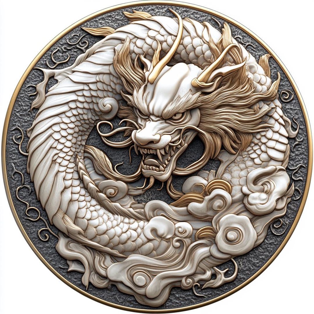 U- Ryujin Japanese Shinto Coin. 3d Embossing Files, Fiber Laser ...