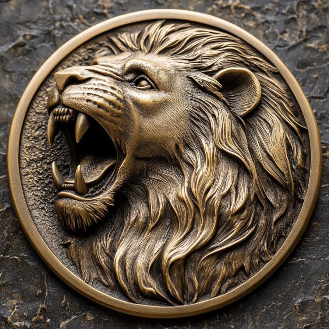 U- Lion 3d Embossing Files, Fiber Laser Engraving Designs , Coin ...