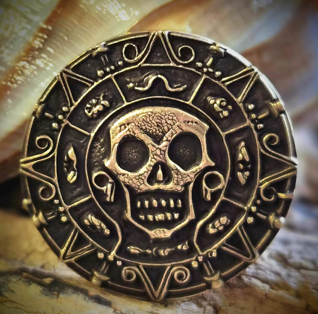 Cursed Pirate Gold. Antiqued Brass, EDC Worry Token. Challenge Coin ...