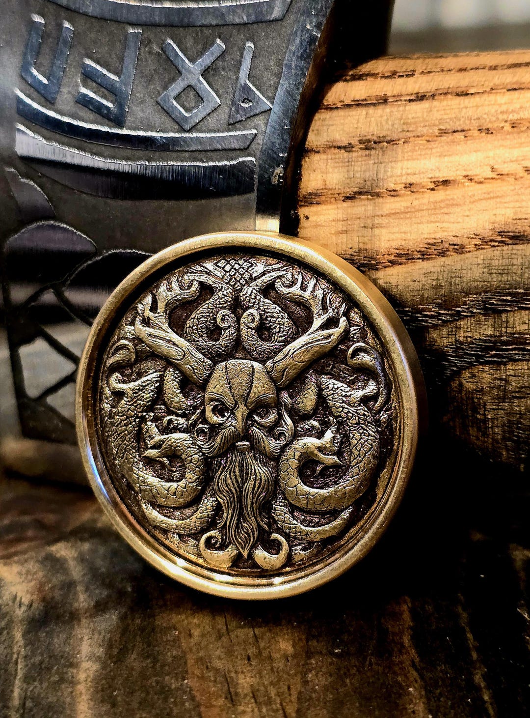 Viking Coin. LOKI Coin. EDC Worry Token. Challenge Coin. Solid Brass ...