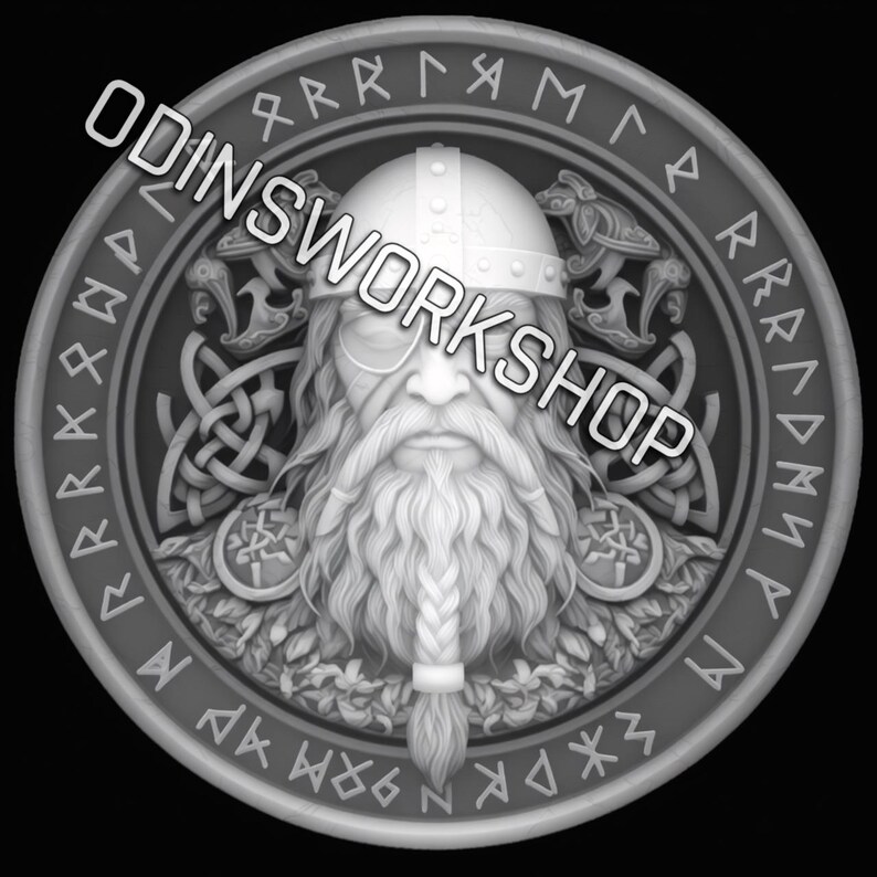 Viking Odin 3D Embossing PNG: Fiber Laser Engraving Design - Etsy
