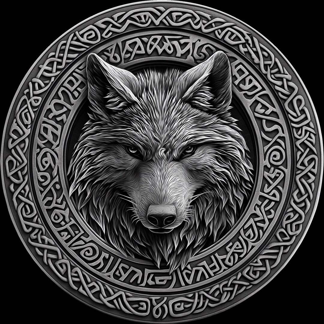 Buy U- Norse Wolf Protection Runes 4K STL + PNG. 3d Embossing Files ...