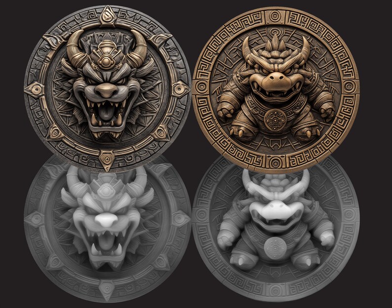 The Merc Life BOWSER Coin 4K STL PNG 3d Embossing Files, Fiber Laser ...