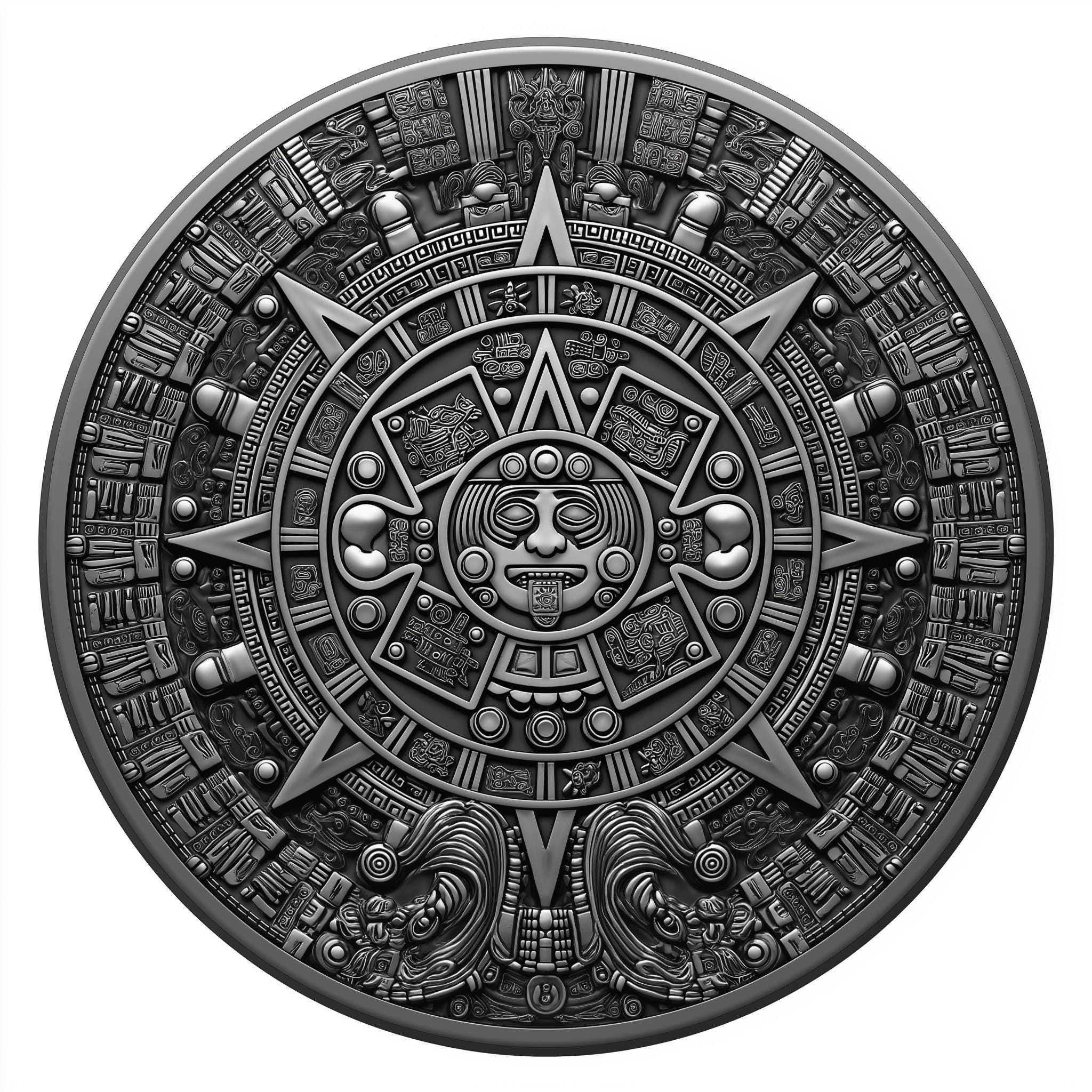 Mayan Calendar Bundle 3D Embossing Design: Fiber Laser Engraving Files ...