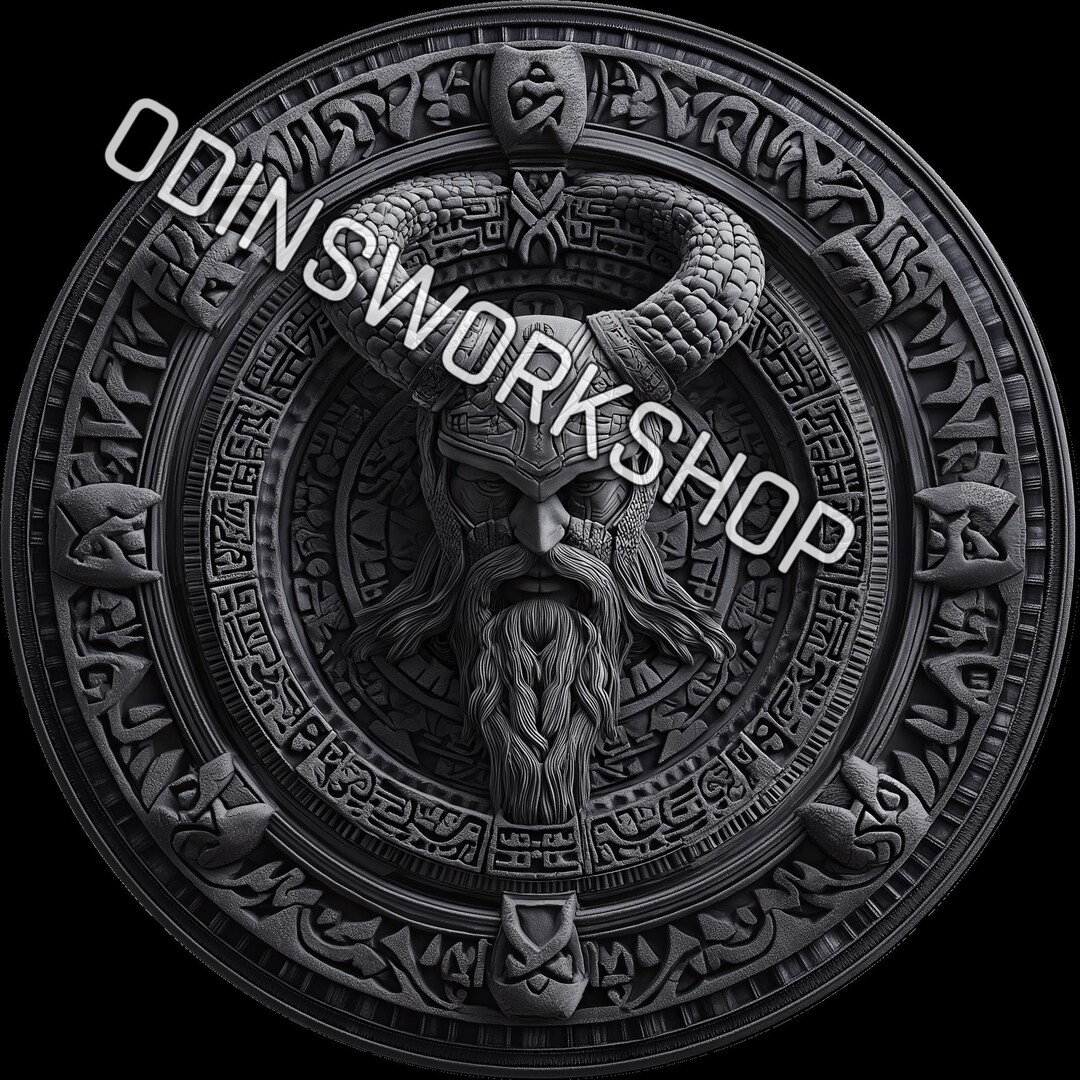 Viking Odin Embossing Files: Norse Depth Map, Fiber Laser Design (STL ...