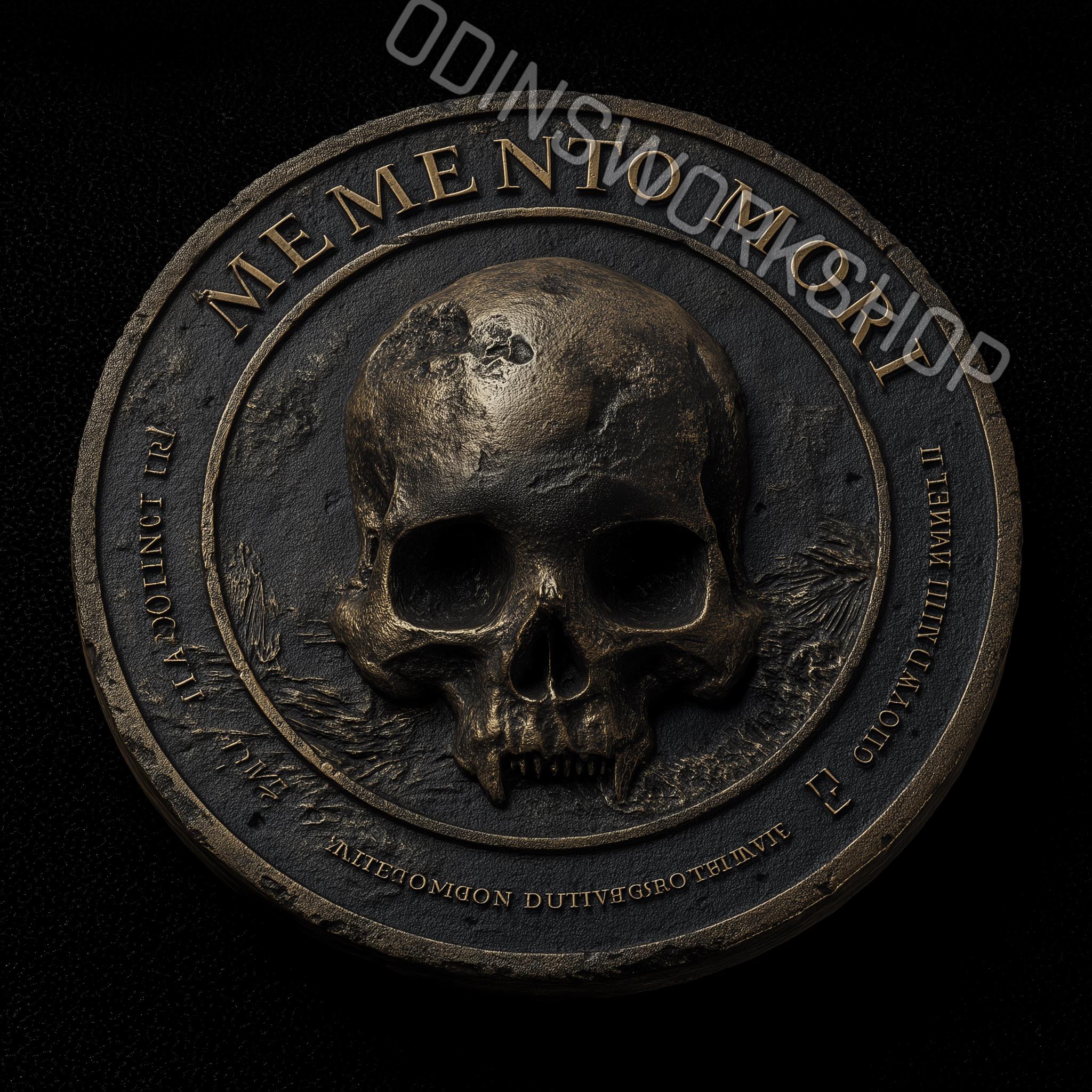 Memento Mori Coin 3D Embossing Files: Fiber Laser Engraving Designs ...