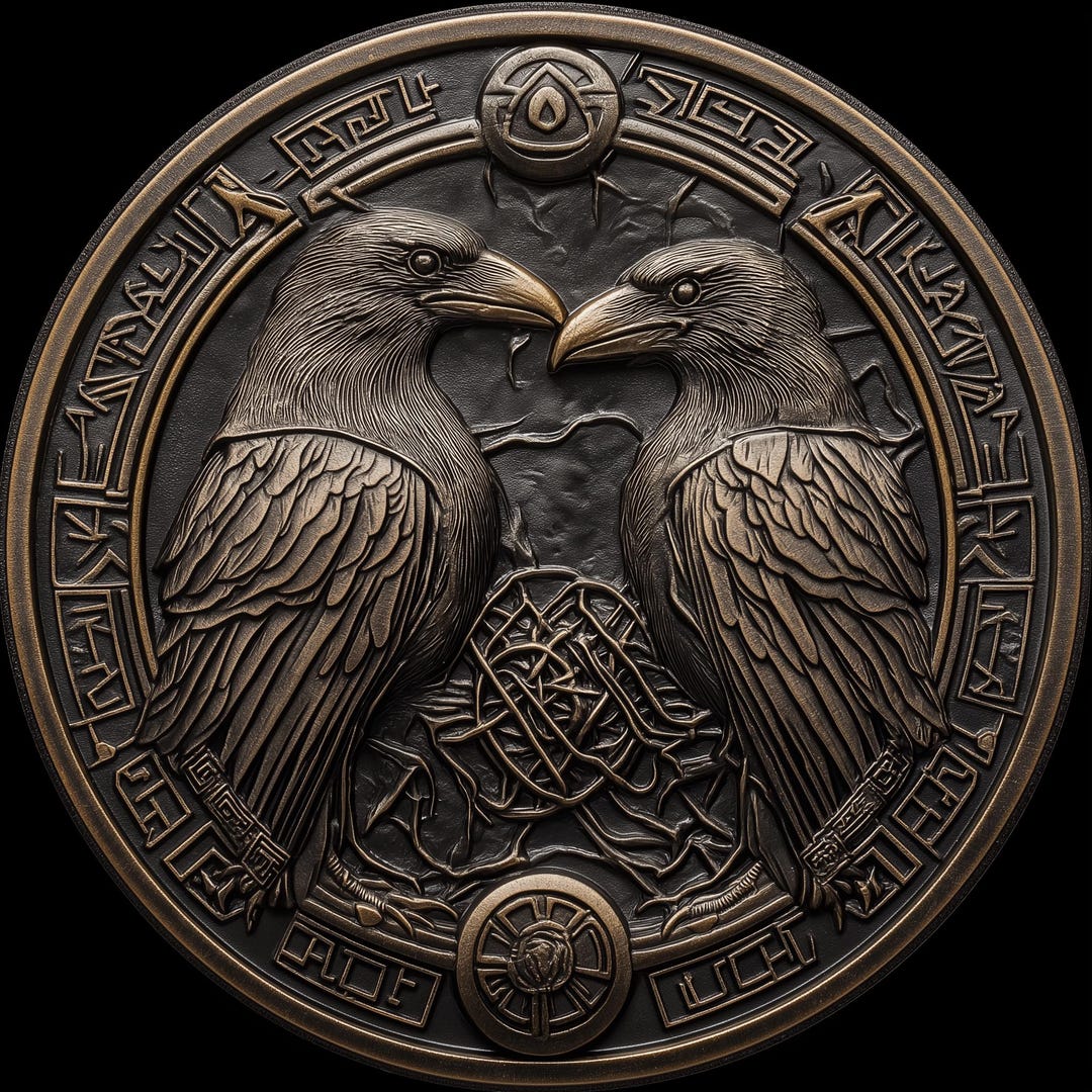 U- Viking Coin HUGGIN MUNINN 3d Embossing File, Fiber Laser Engraving ...