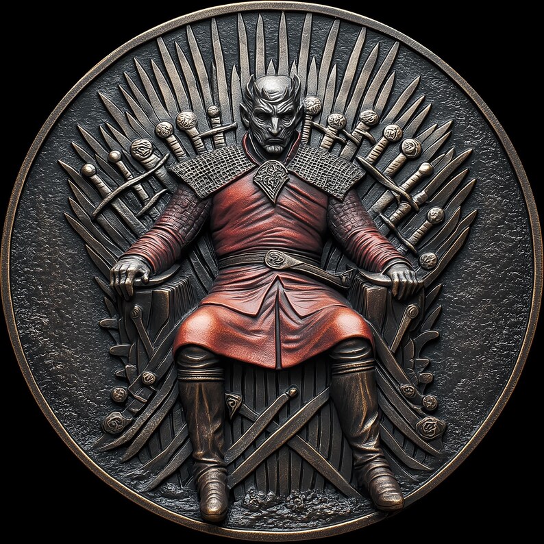 The Night King on Iron Throne 4K PNG 3d Embossing Files, Fiber Laser ...