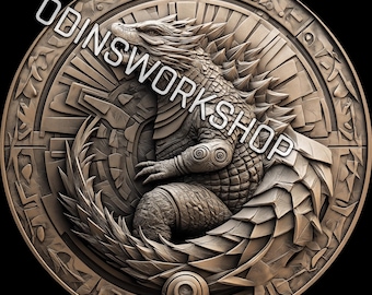 Godzilla Coin 3D Depth Map for Laser Engraving - Etsy