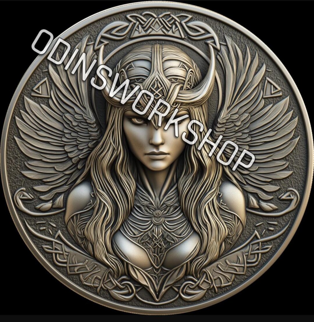 Viking Valkyrie Coin Design: 3D Embossing Files (STL+PNG) - Etsy