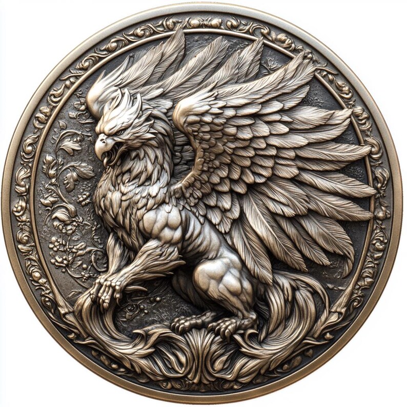 THE GRIFFIN 3d Embossing Files, Fiber Laser Engraving Designs , Coin ...