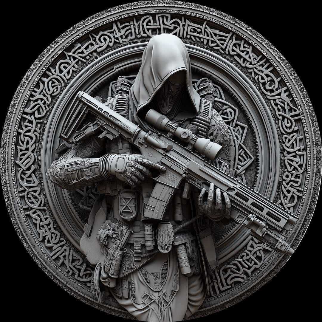 The Mercenary 4k STL PNG 3d Embossing Files, Fiber Laser Engraving ...