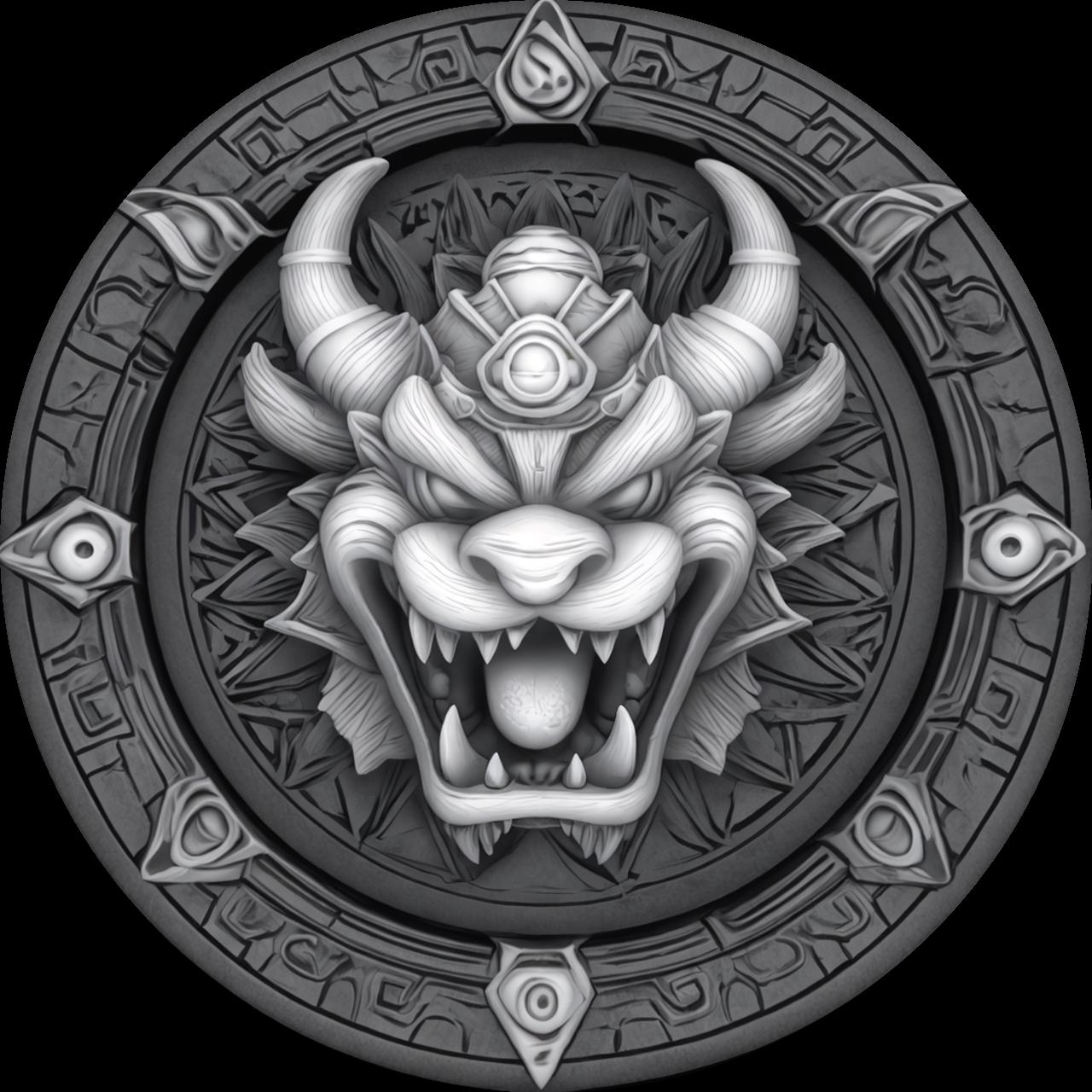 Bowser Coin Design: 3D Embossing, Laser Engraving (PNG) - Etsy