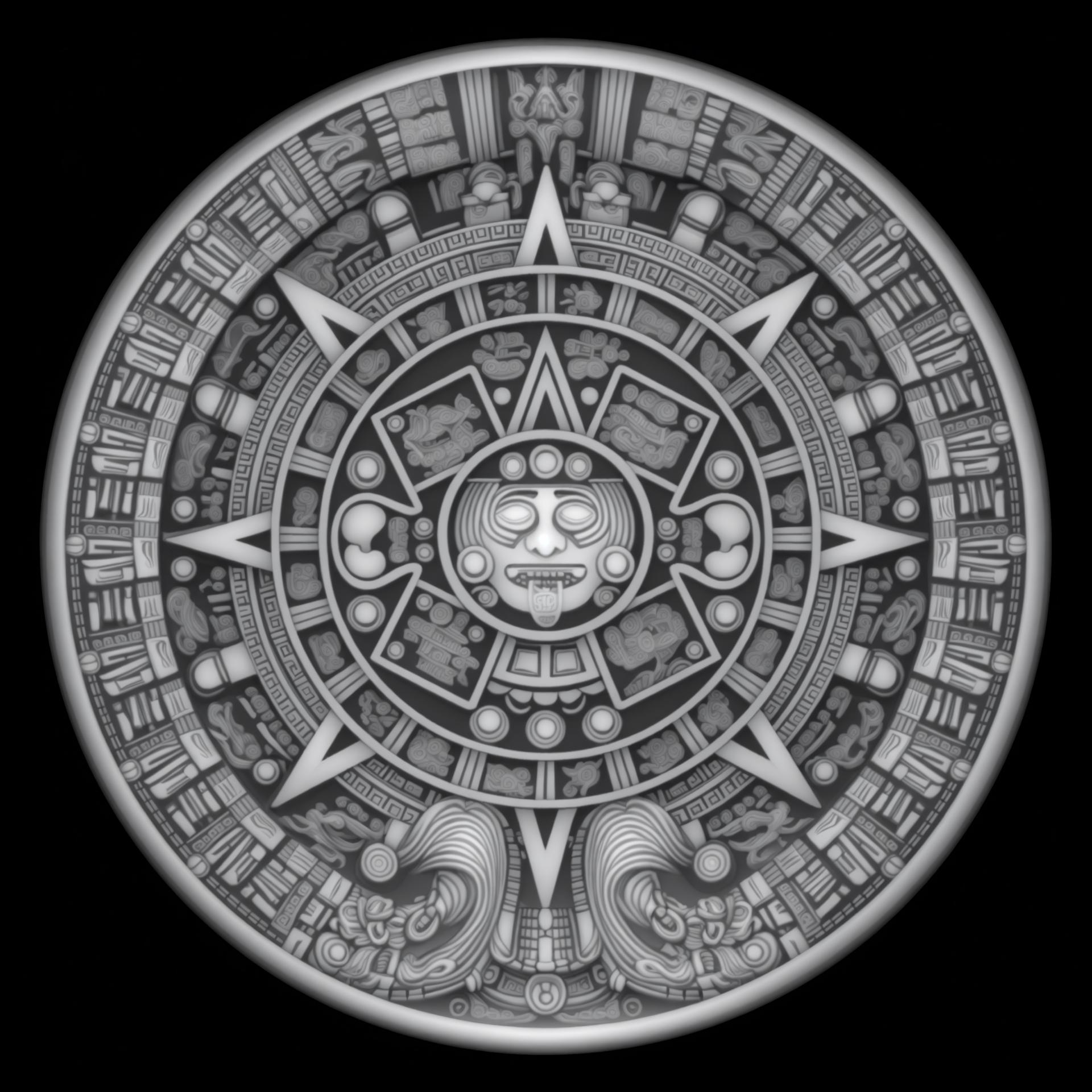 Mayan Calendar Bundle 3D Embossing Design: Fiber Laser Engraving Files ...