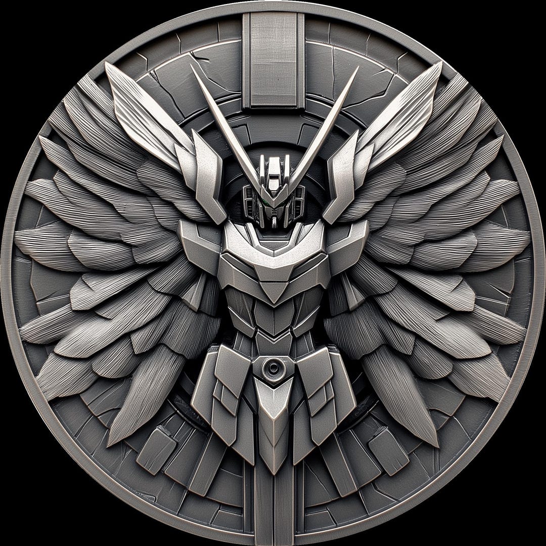 Gundam Wing Coin 3D Embossing Design: Fiber Laser Engraving (PNG & STL ...