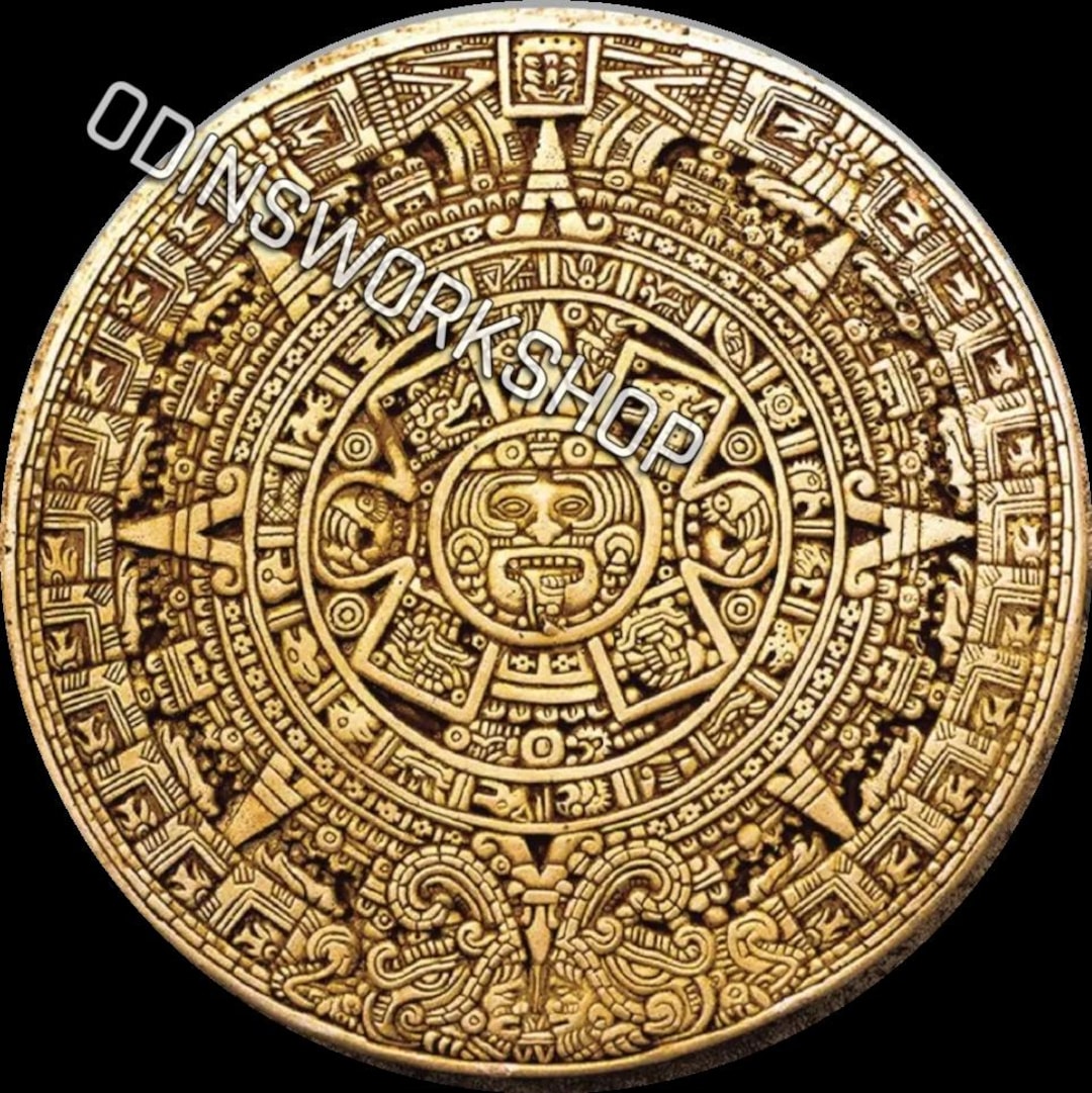 Mayan Calendar 3D Embossing Design: Fiber Laser Engraving Files (PNG ...